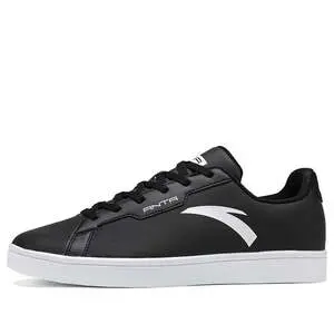 ANTA Leather Skateboarding Shoes - White/black