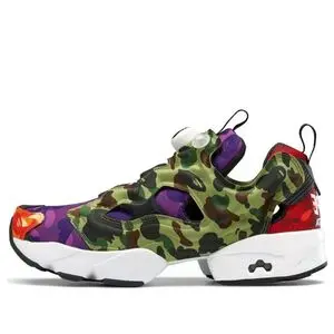 REEBOK Bape X Instapump Fury Og Multi Camo Sneakers - Green/blue/orange