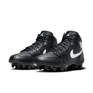 JORDAN 1 Mid Cleats - Black/white/black
