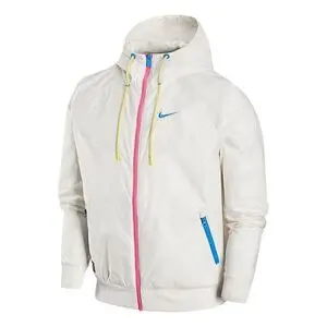 Nike Hooded Windbreaker Jacket - White/blue/yellow