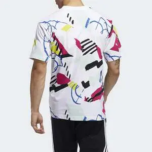 Adidas Originals Cozy Sports Printing Round Neck Short Sleeve - White