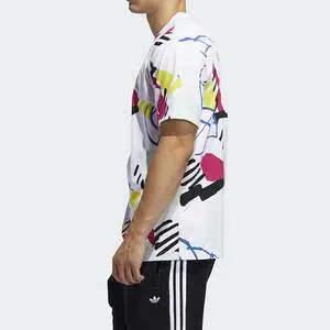 Adidas Originals Cozy Sports Printing Round Neck Short Sleeve - White