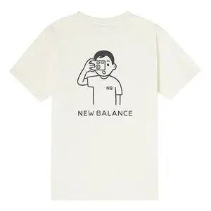 NEW BALANCE X Noritake Crossover Funny Pattern Printing Round Neck Short Sleeve Couple Style - White