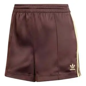 Adidas 3-stripes Satin Shorts - Shadow Brown
