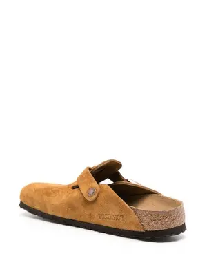 BIRKENSTOCK Boston Soft Footbed Suede Leather Sandals - Orange