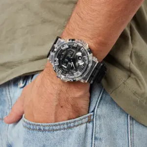 Casio G-shock Analog-digital Translucent Grey Watch - Silver
