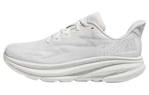 Hoka One One Clifton 9 Wide Athletic Sneakers - White/white