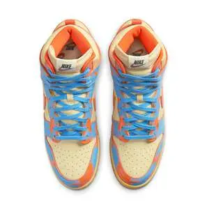 Nike Dunk High 1985 "orange Acid Wash" High Top Sneakers - Orange/blue/cream