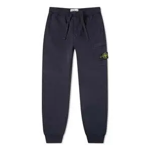 Stone Island Cotton Fleece Joggers - Navy