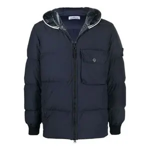 Stone Island Padded Zip-up Down Coat - Navy