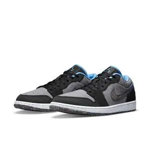 JORDAN 1 Low 'crater Black' Sneakers - Grey/blue/black