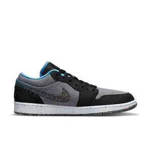 JORDAN 1 Low 'crater Black' Sneakers - Grey/blue/black