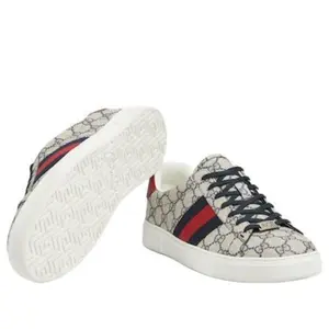 Gucci Ace Web Sneakers - Beige/navy