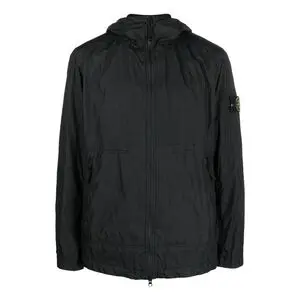 Stone Island Crinkle Reps Light Hooded Jacket - Black