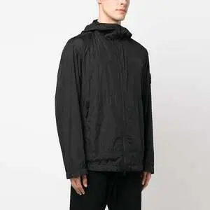 Stone Island Crinkle Reps Light Hooded Jacket - Black