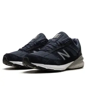NEW BALANCE 990v5 Suede And Mesh Sneaker - Navy/silver