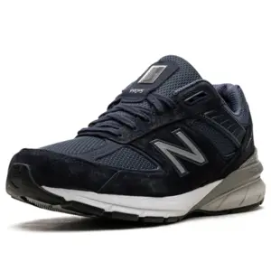 NEW BALANCE 990v5 Suede And Mesh Sneaker - Navy/silver
