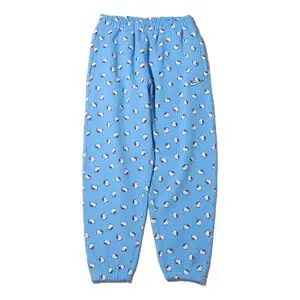 Nike X Hello Kitty Crossover Ss22 Full Print Cat Straight Casual Sports Pants/trousers/joggers Blue - Multi-color