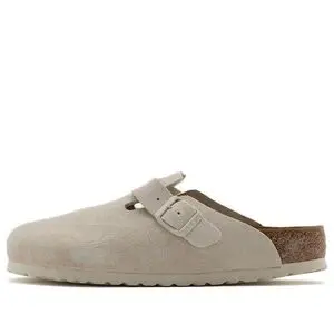 BIRKENSTOCK Boston Suede Leather Clogs - White