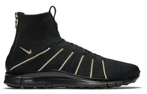 Nike Nikelab Free Mercurial Flyknit High Top Sneakers - Black/gold