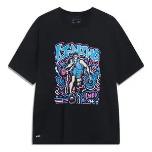 LI-NING Hoops Comics Graphic T-shirt 'black - Black/multi-color