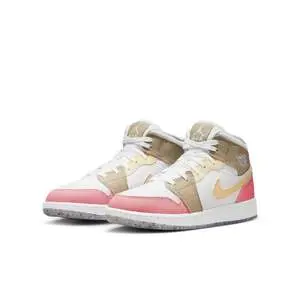 JORDAN 1 Mid Se Pastel Grind - Pink/white/brown