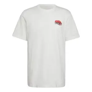Adidas Originals Printing Pattern Sports Round Neck Short Sleeve White - Multi-color