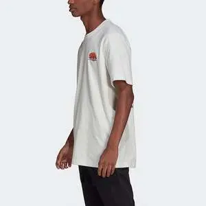 Adidas Originals Printing Pattern Sports Round Neck Short Sleeve White