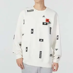 Adidas Crewneck Sweatshirt With All-over Graphic Print