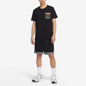 Nike Back Cartoon Devil Camouflage Pattern Printing Casual Round Neck Short Sleeve Black T-shirt