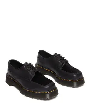 Dr. Martens 5-eye Bex Square Toe Hair-on & Leather Shoes - Black