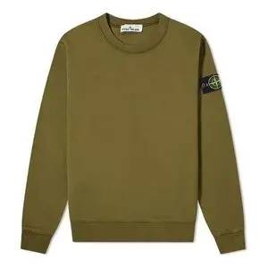 Stone Island Garment Dyed Crew Sweatshirt - Olive Green