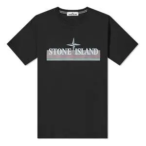 Stone Island Tricromia Print T-shirt - Black