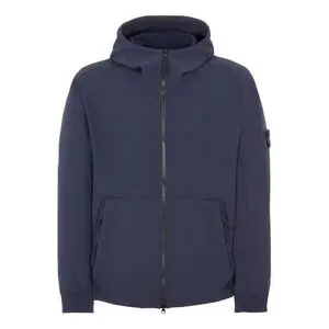 Stone Island Soft-shell Hooded Jacket - Navy