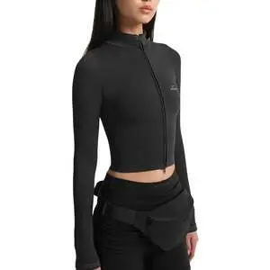 Nike X Skims Ribbed Seamless Zip Up Cropped Jacket