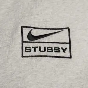 Nike X Stussy Ss24 Full-zip Fleece Hoodie 'grey Black - Grey/black