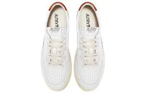 AUTRY Medalist Low Leather Sneakers - White/rust/cream