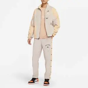 JORDAN X Htg Crossover Contrast Color Stitching Logo Stand Collar Jacket