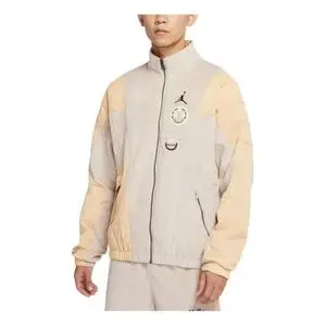 JORDAN X Htg Crossover Contrast Color Stitching Logo Stand Collar Jacket