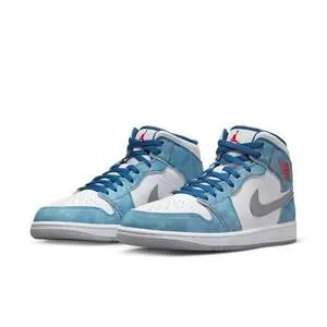 JORDAN 1 Mid Se "french Blue" Sneakers - White/blue