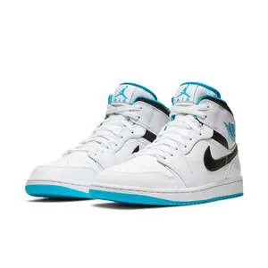 JORDAN 1 Mid Laser Blue Sneakers - White