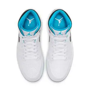 JORDAN 1 Mid Laser Blue Sneakers - White