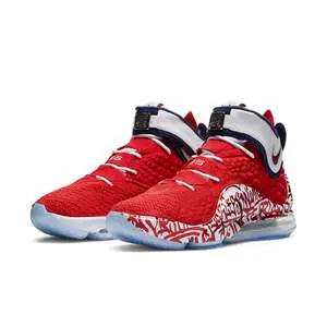 Nike Lebron 17 High Top Athletic Basketball Shoes - Red