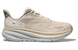 Hoka One One Clifton 9 2e Wide Running Sneakers - Beige/white
