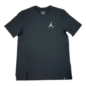 JORDAN Athleisure Casual Sports Embroidered Logo Round Neck Short Sleeve - Black