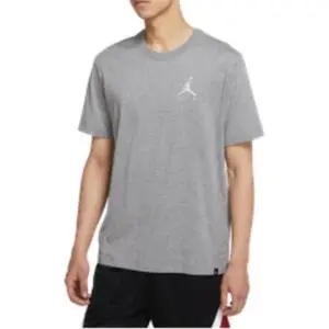 JORDAN Jumpman Logo Embroidered Knit Sports Short Sleeve - Gray