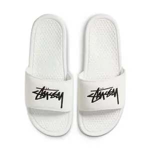 Nike X Stussy Benassi 'sail' Slides - White