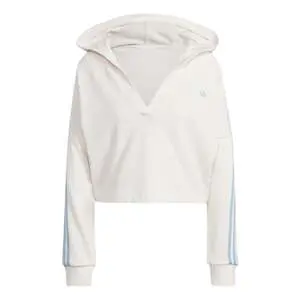 Adidas Originals V-neck Cropped Hoodie - White