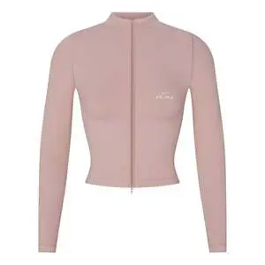 Nike X Skims Ribbed Seamless Zip Up Crop Jacket - Himalayan