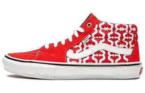 VANS Supreme X Grosso Mid Monogram S Suede Sneakers - Red
